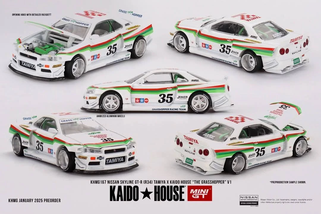 Nissan Skyline GT-R (R34) Tamiya x Kaido House "The Grasshopper" V1 ...