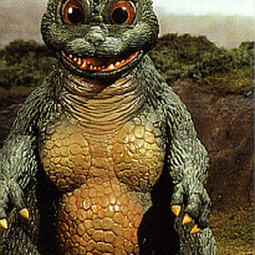 Little Godzilla Blowing Bubbles