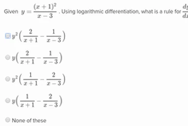 Logarithmic Differentiation Formula