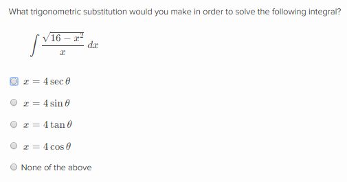 Trig Substitution Definitions Understanding Integration Using