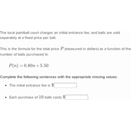 Interpreting linear formulas word problems | Khan Academy Wiki | Fandom