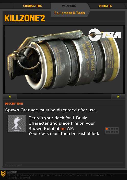 Spawn Grenade Killzone Card Game Wiki Fandom