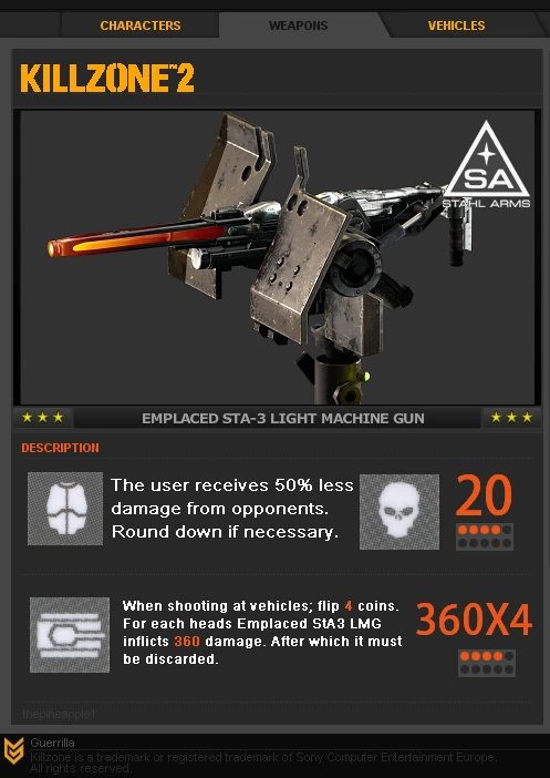 Emplaced StA-3 LMG | Killzone Card Game Wiki | Fandom