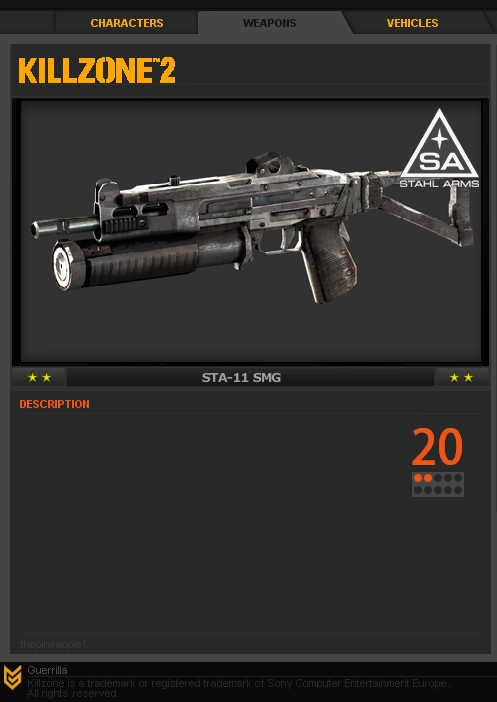 StA-11 SMG | Killzone Card Game Wiki | Fandom