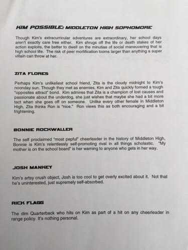 Kim Possible Wiki:Pre-production Series-pitch Bible | Kim Possible Wiki ...