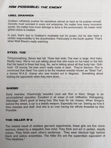 Kim Possible Wiki:Pre-production Series-pitch Bible | Kim Possible Wiki ...