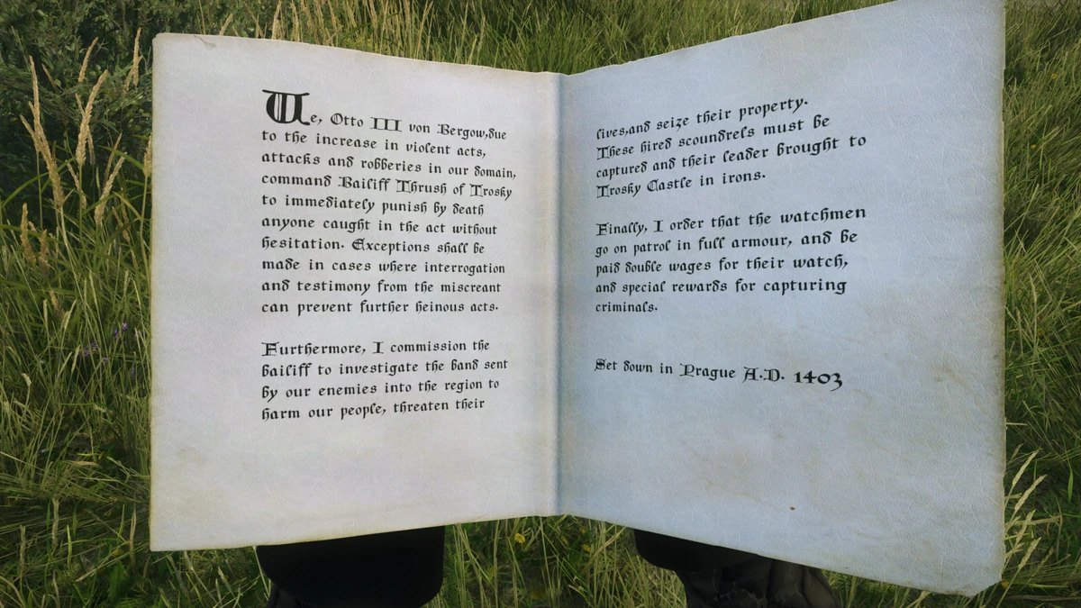 Decree of Bailiff Thrush | Kingdom Come: Deliverance Wiki | Fandom