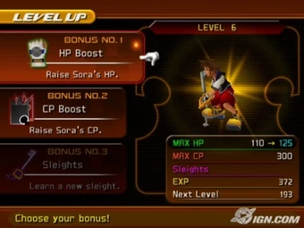 Kingdom Hearts 2 Level Up Chart