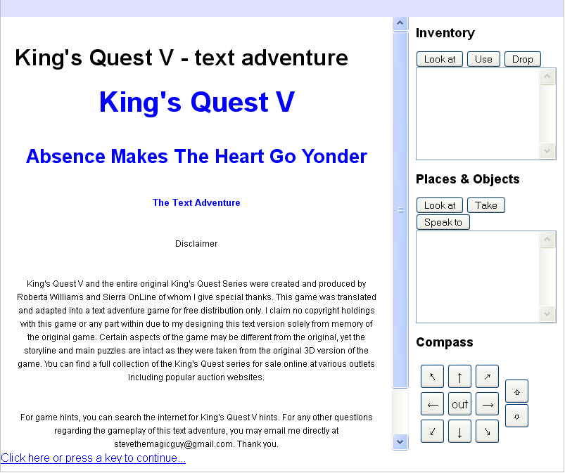 King's Quest V: The Text Adventure | King's Quest Omnipedia | Fandom