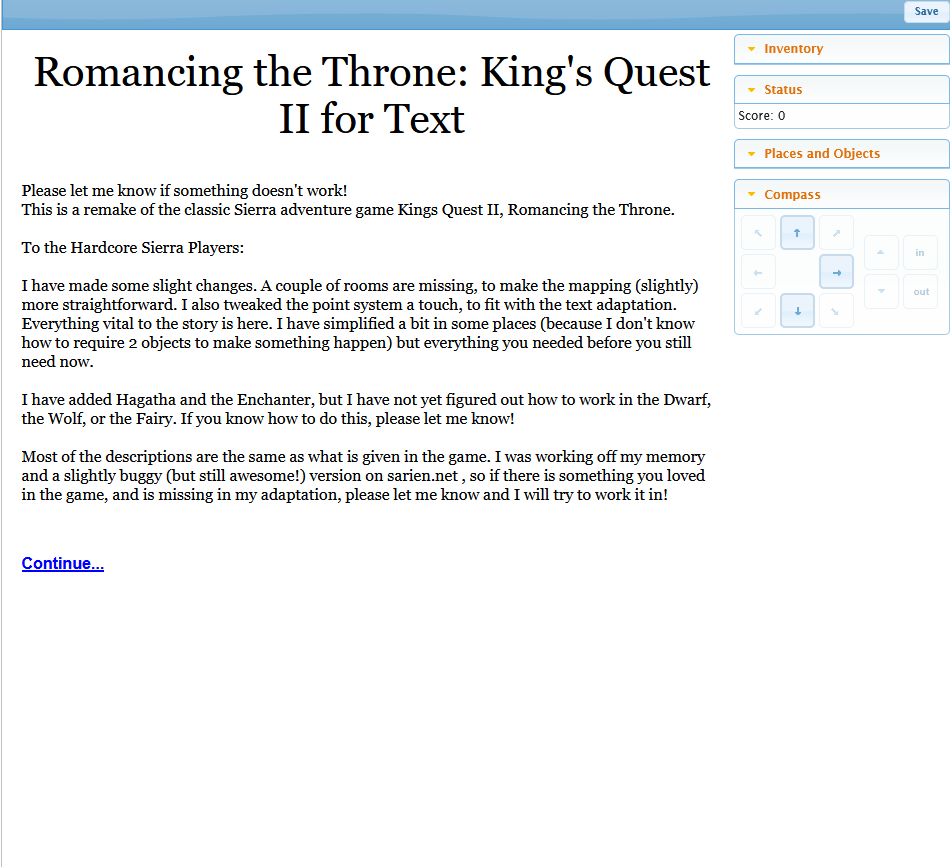 Romancing the Throne: King's Quest II for Text | King's Quest Omnipedia ...