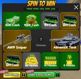 Spin Wheel | War Tycoon Roblox | Fandom