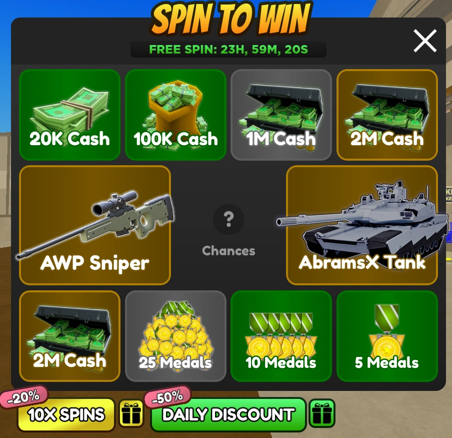 Spin Wheel | War Tycoon Roblox | Fandom