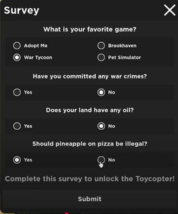 Survey | War Tycoon Roblox | Fandom