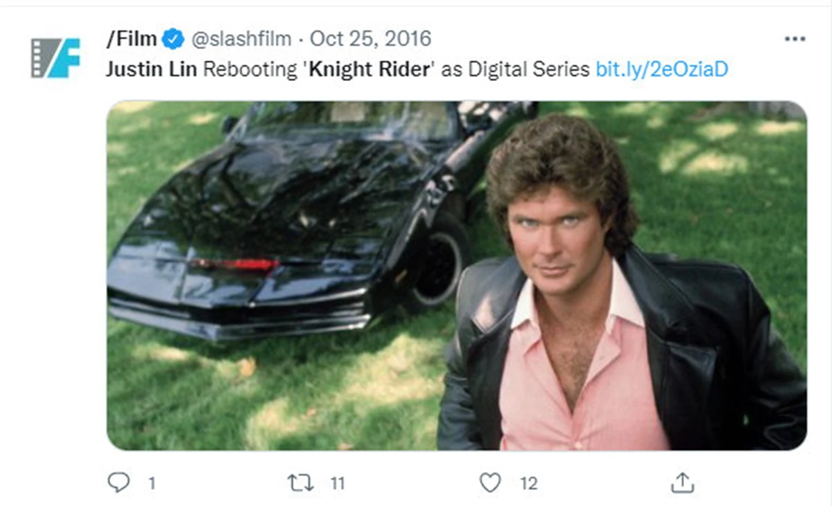 Justin Lin Knight Rider reboot series | Knight Rider | Fandom