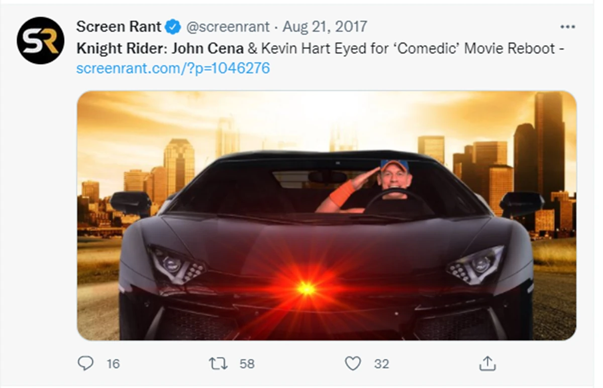 John Cena & Kevin Hart Knight Rider reboot movie | Knight Rider | Fandom