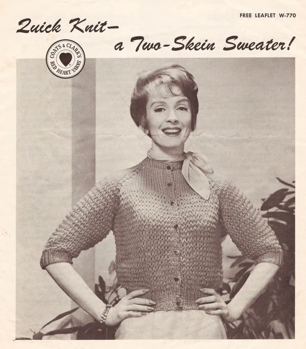 Coats & Clark W-770 Two-Skein Sweater | Knitting and Crochet Pattern ...