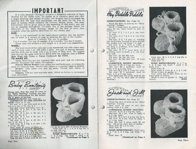 Paragon Bootee Book | Knitting and Crochet Pattern Archive Wiki | Fandom