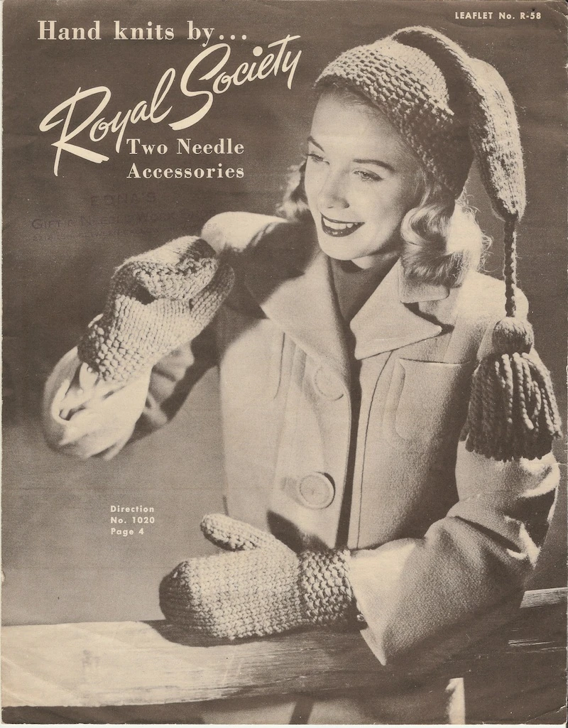 Hand Knits by Royal Society Two Needle Accessories Leaflet No. R-58 ...