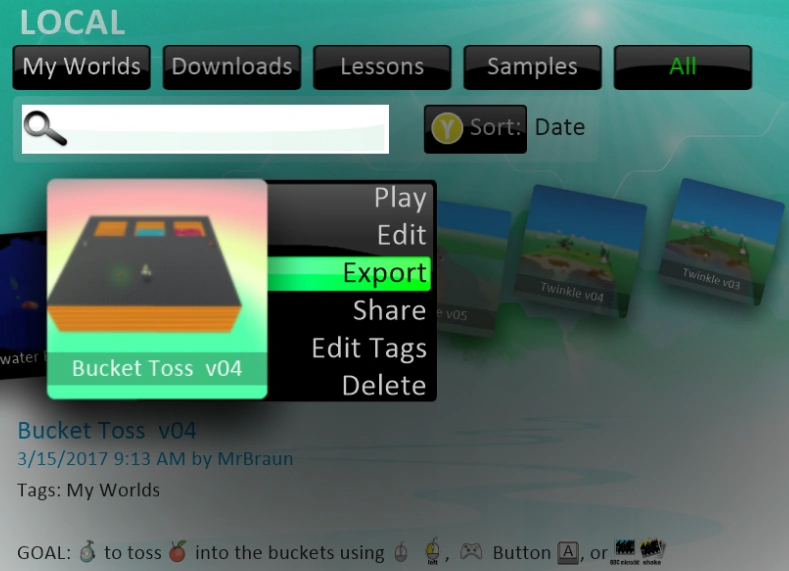 Export World | Kodu Game Lab Wiki | Fandom