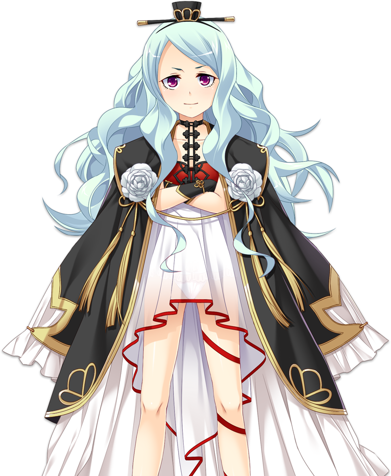 Choushou Koihime Musou Koihime Musou 1girl Black Gloves Black Robe Blue Hair Crossed