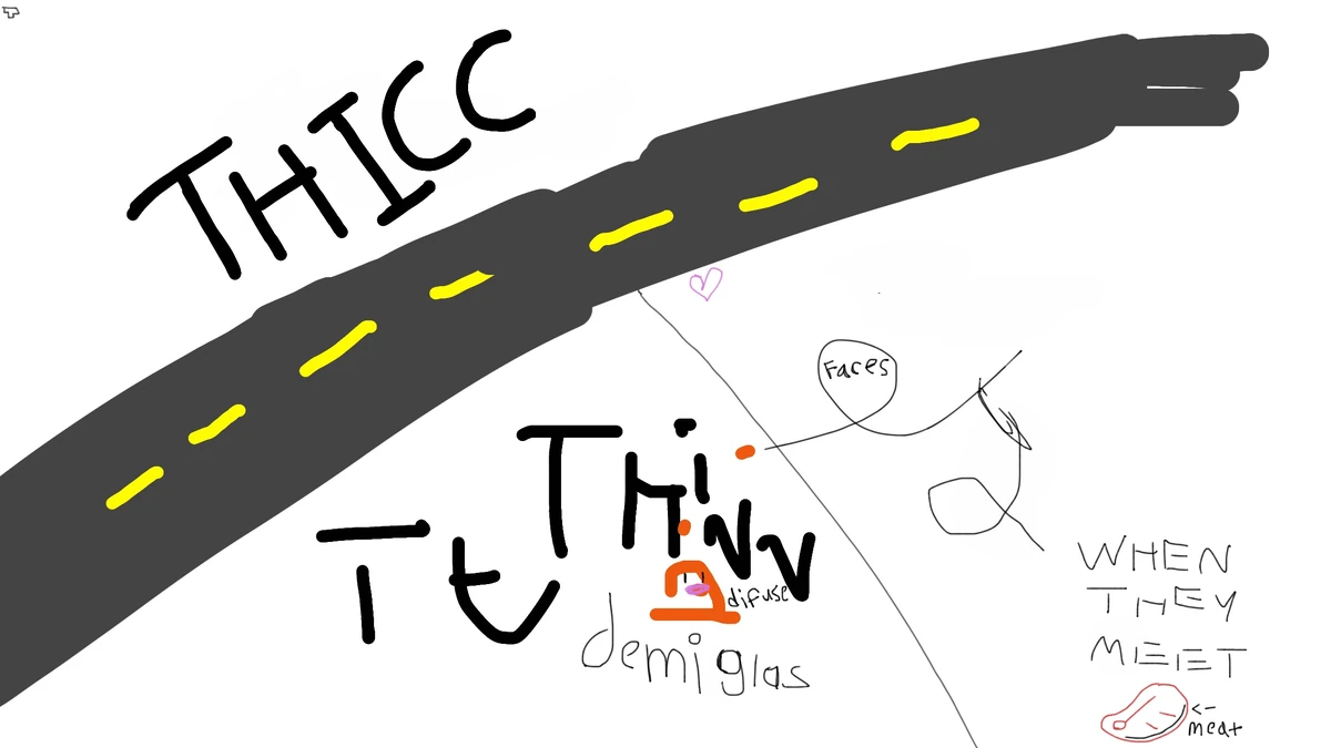 Thicc Road meets Thinn Road | Lucy & Avery’s Canvas Gallery Wiki | Fandom