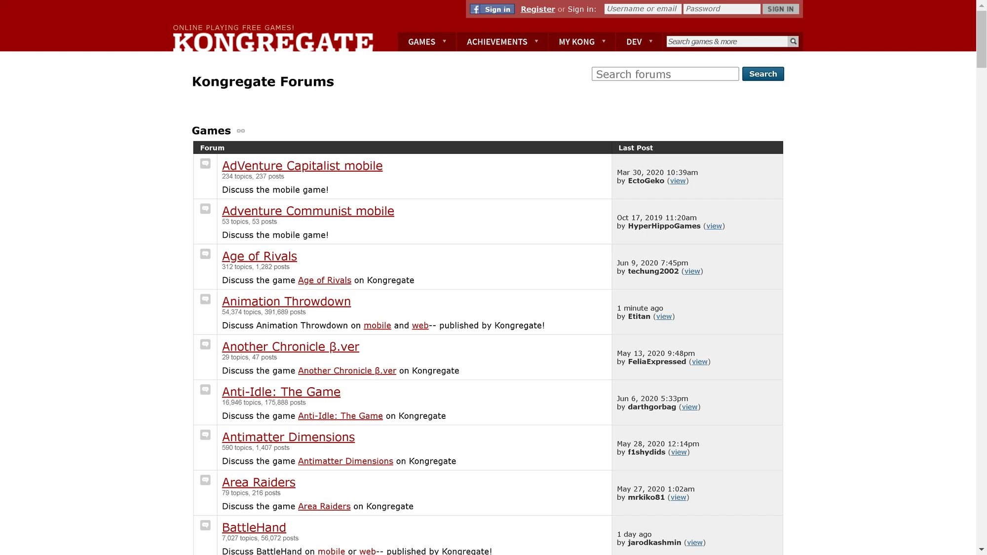 Game forums | Kongregate Wiki | Fandom