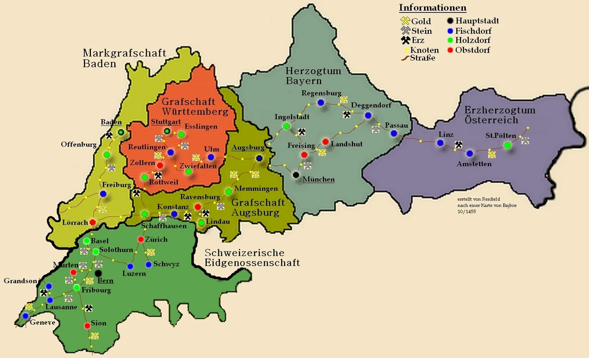 Sacrum Imperium Romanum Nationis Germanicae (kaart) | Koninkrijken der ...