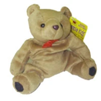 BK005 Matilda the Tan Bear (Red Ribbon) | Beanie Kids Wiki | Fandom