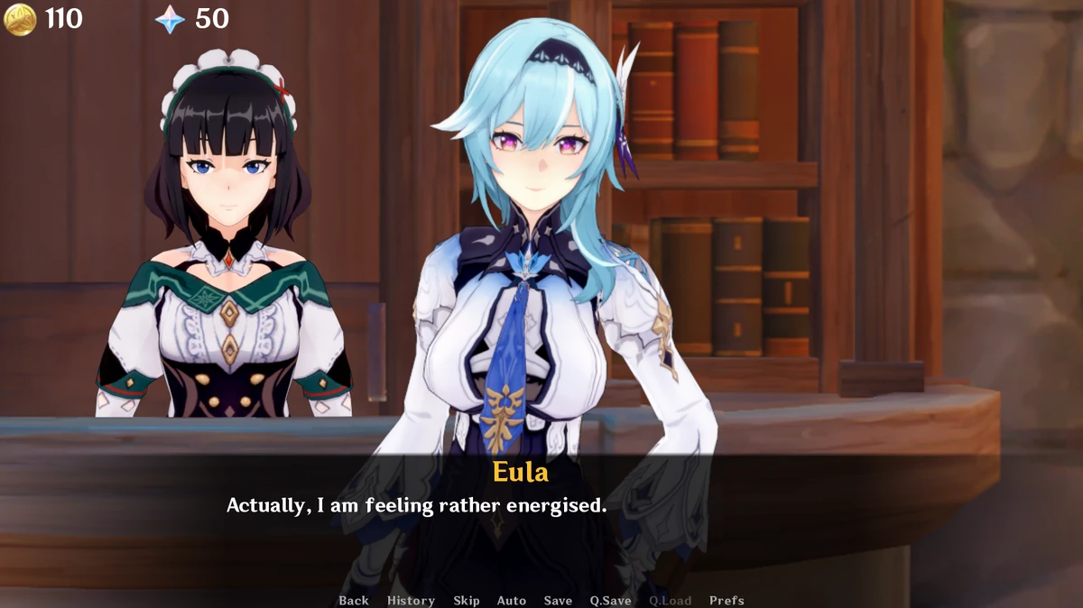 Eula at Counter | Klee Prank Adventure Wiki | Fandom