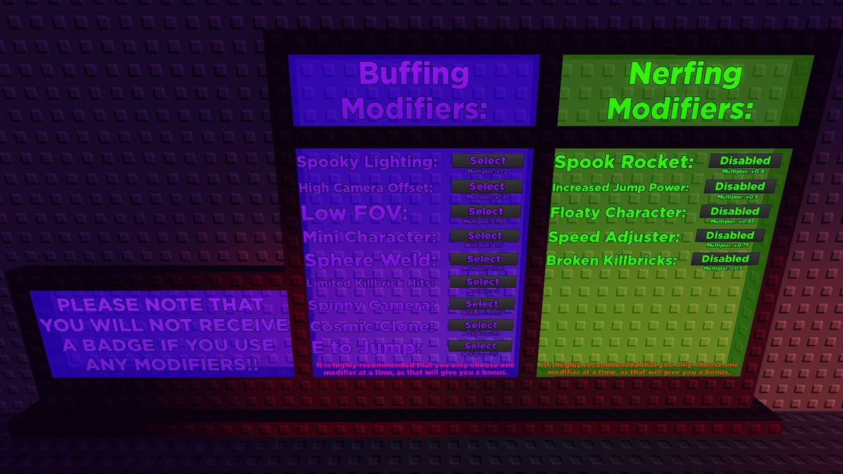 Modifiers | Juke's Towers of Hell Wiki | Fandom