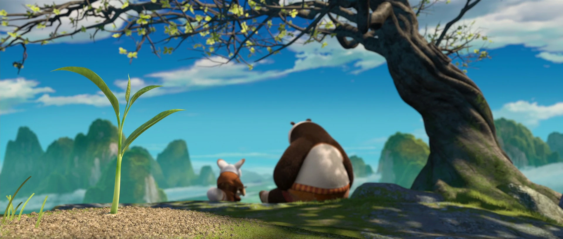 Kung Fu Panda Eating Peaches