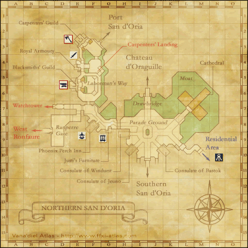 Northern San d'Oria/Maps | Kupo FFXI Wiki | Fandom