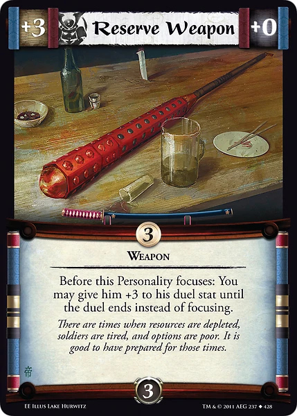 Reserve Weapon/card | L5r: Legend of the Five Rings Wiki | Fandom