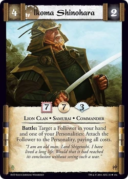 Ikoma Shinohara/card | L5r: Legend of the Five Rings Wiki | Fandom