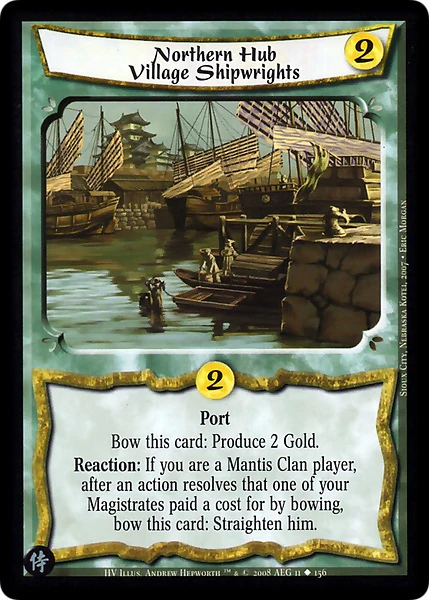 Northern Hub Village Shipwrights/card | L5r: Legend of the Five Rings ...