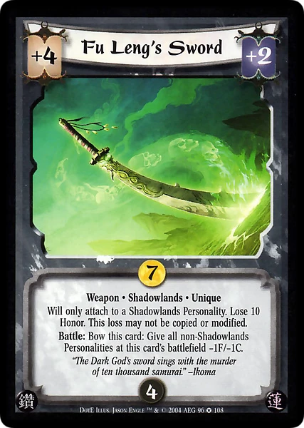 Fu Leng's Sword/card | L5r: Legend of the Five Rings Wiki | Fandom