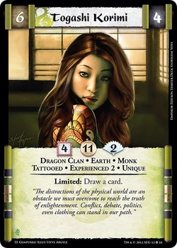 Togashi Korimi Exp2/card | L5r: Legend of the Five Rings Wiki | Fandom