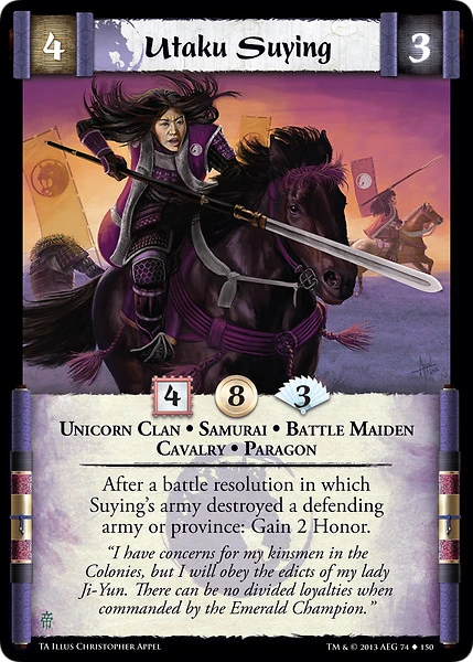 Utaku Suying/card | L5r: Legend of the Five Rings Wiki | Fandom