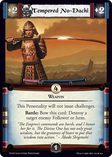 Tempered No-Dachi/card | L5r: Legend of the Five Rings Wiki | Fandom