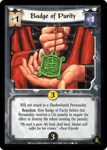 Badge of Purity/card | L5r: Legend of the Five Rings Wiki | Fandom