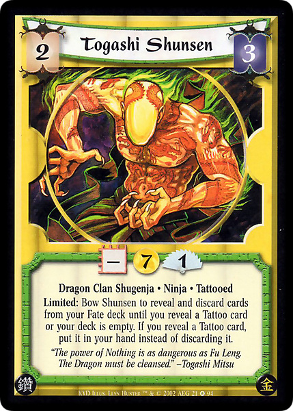 Togashi Shunsencard L5r Legend Of The Five Rings Wiki Fandom