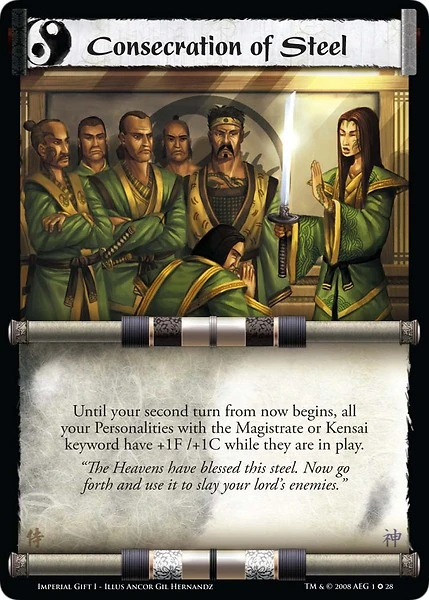 Consecration of Steel/card | L5r: Legend of the Five Rings Wiki | Fandom