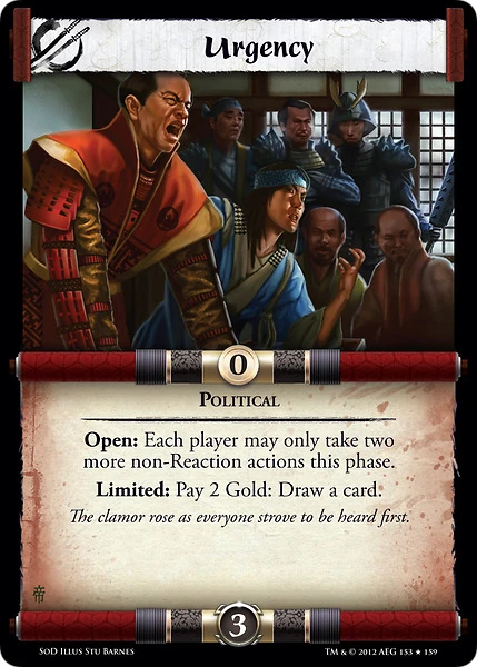 Urgency/card | L5r: Legend of the Five Rings Wiki | Fandom