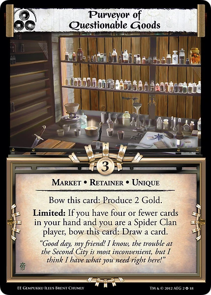 Purveyor of Questionable Goods/card | L5r: Legend of the Five Rings ...