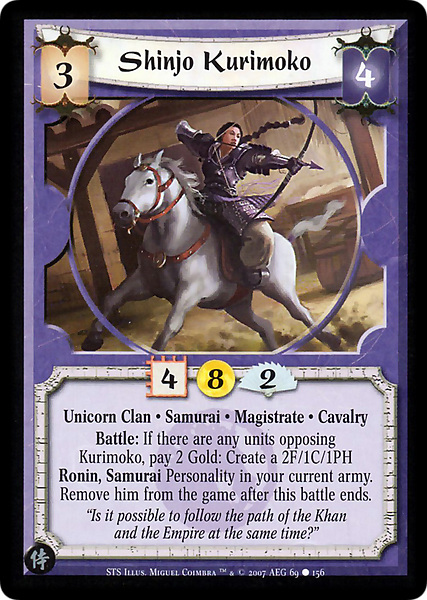 Shinjo Kurimokocard L5r Legend Of The Five Rings Wiki Fandom