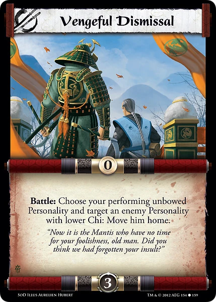Vengeful Dismissal/card | L5r: Legend of the Five Rings Wiki | Fandom