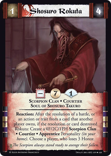 Shosuro Rokuta/card | L5r: Legend of the Five Rings Wiki | Fandom