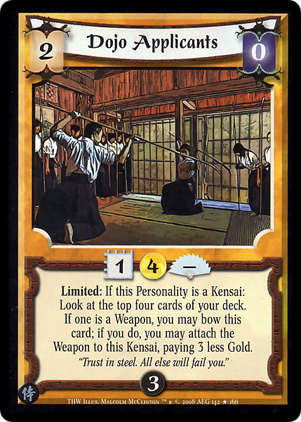 Dojo Applicantscard L5r Legend Of The Five Rings Wiki Fandom