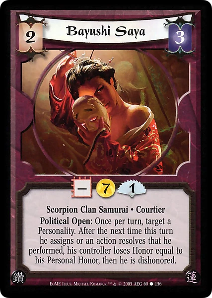 Bayushi Saya/card | L5r: Legend of the Five Rings Wiki | Fandom