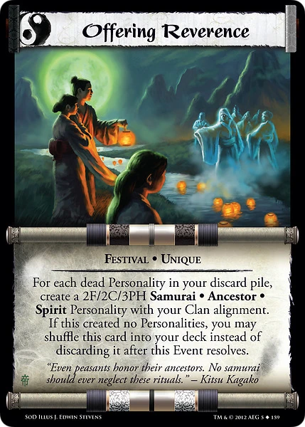 Offering Reverence/card | L5r: Legend of the Five Rings Wiki | Fandom